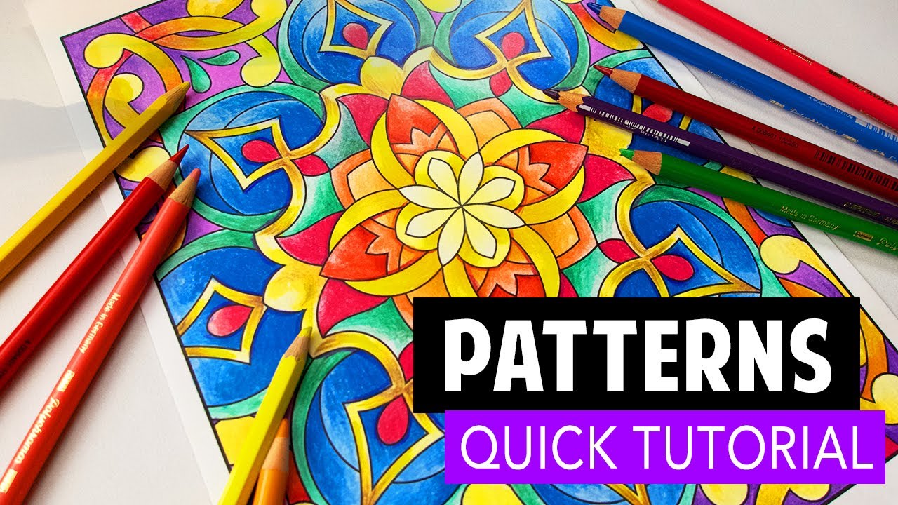 How to Color Patterns with Colored Pencils - Quick Adult Coloring ...