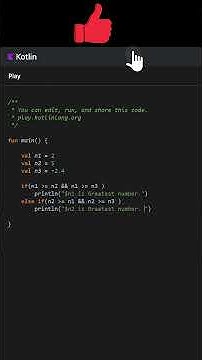 #2 | Kotlin | Largest of 3 number - YouTube