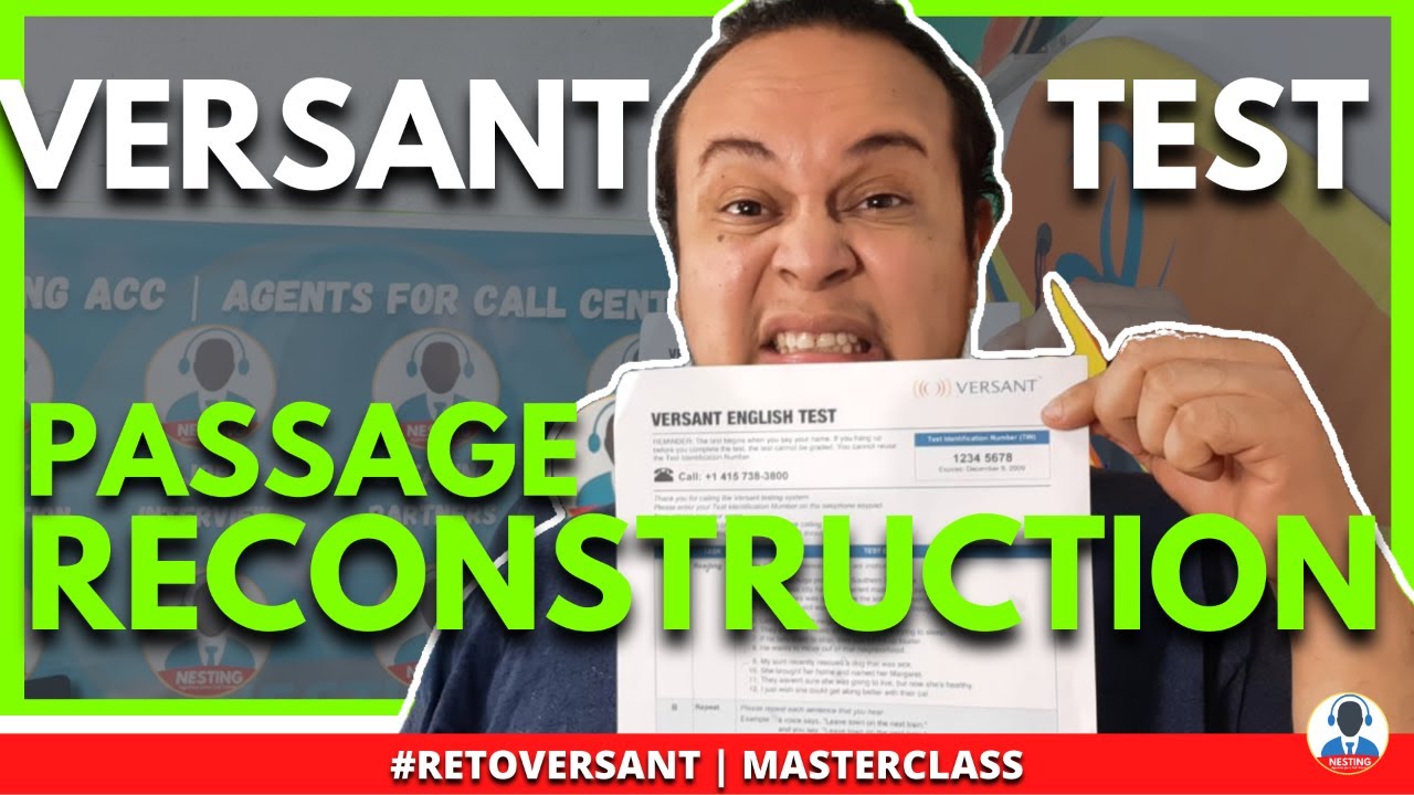 VERSANT PRACTICE TEST 🤟🏿| PASSAGE RECONSTRUCTION📙 | TIPS🎯 FOR GETTING ...