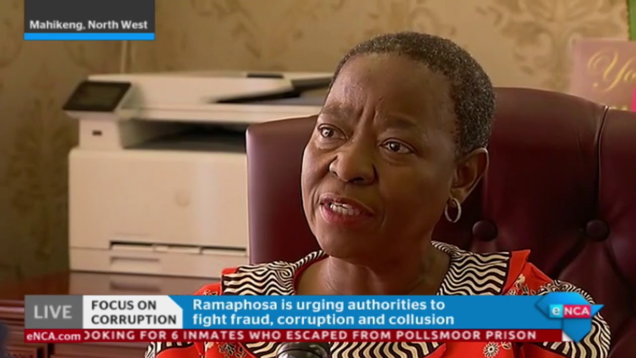 eNCA's Bongiwe Khumalo speaking to North West Director General, Lydia ...