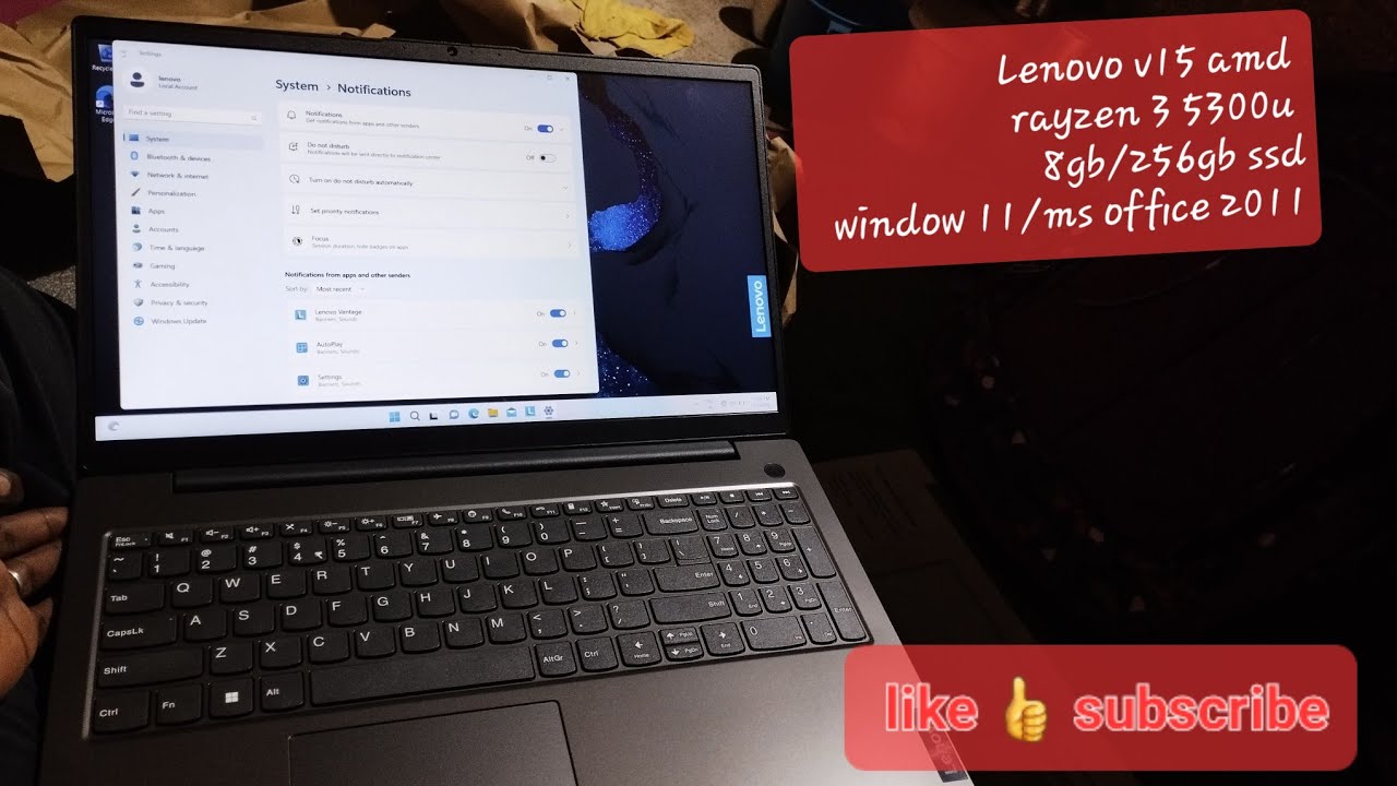 Lenovo v15 amd rayzen 3 5300u 8gb/256gb SSD best laptop under 30000 ...