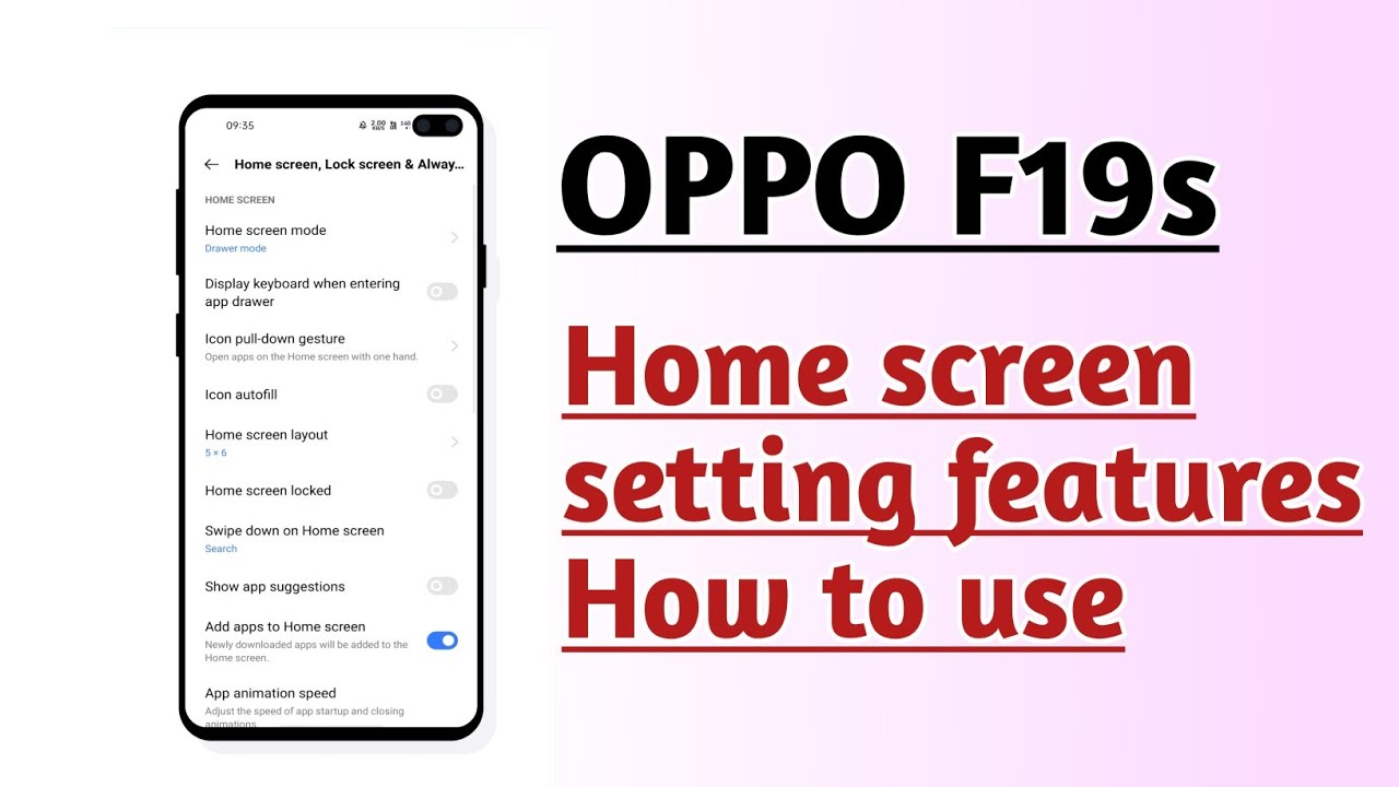 OPPO F19s Home screen setting features How to use - YouTube