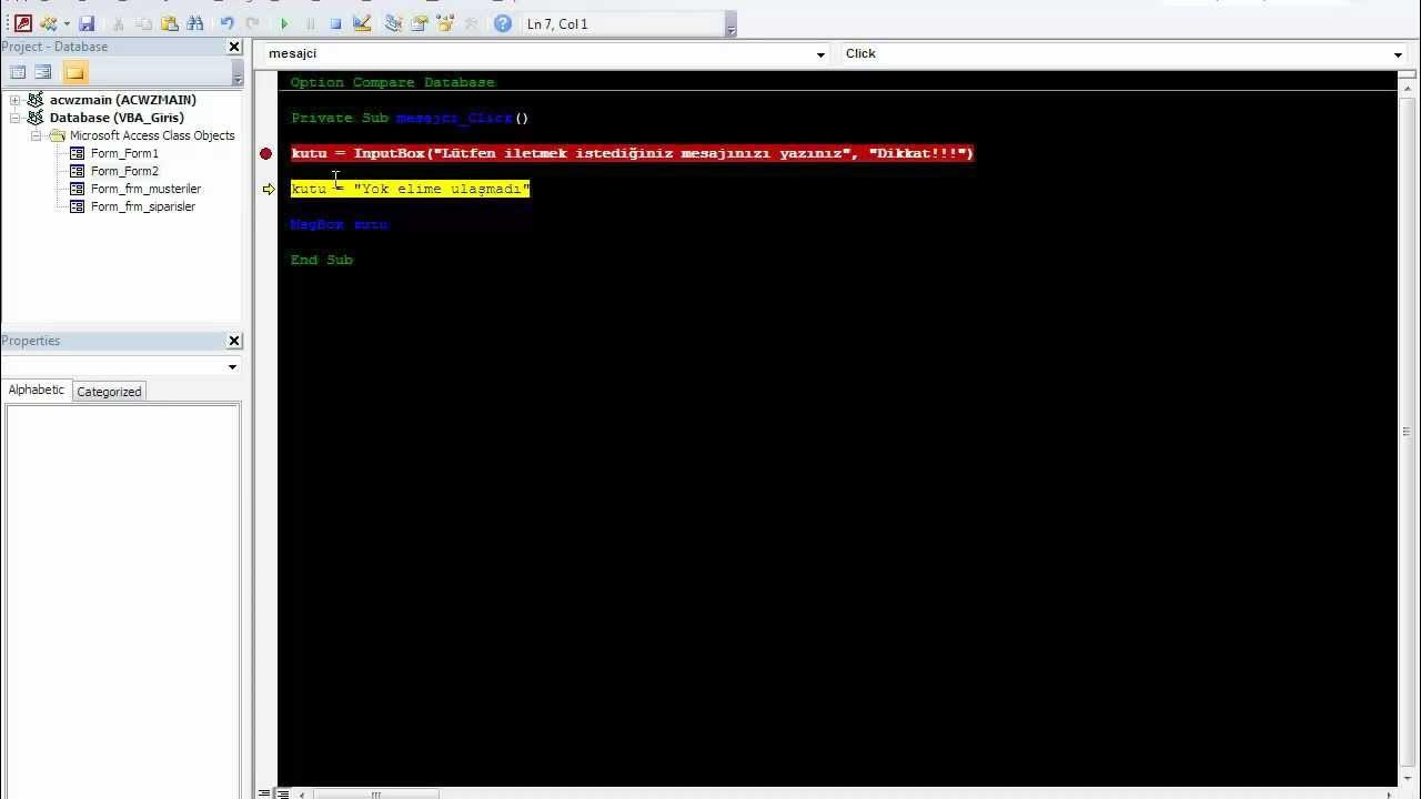 Microsoft Access 2010 VBA Dersleri 5 - YouTube