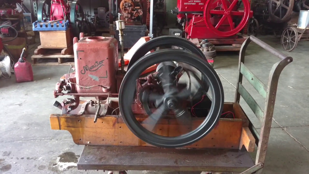 3 HP Monitor hit miss gas engine - YouTube