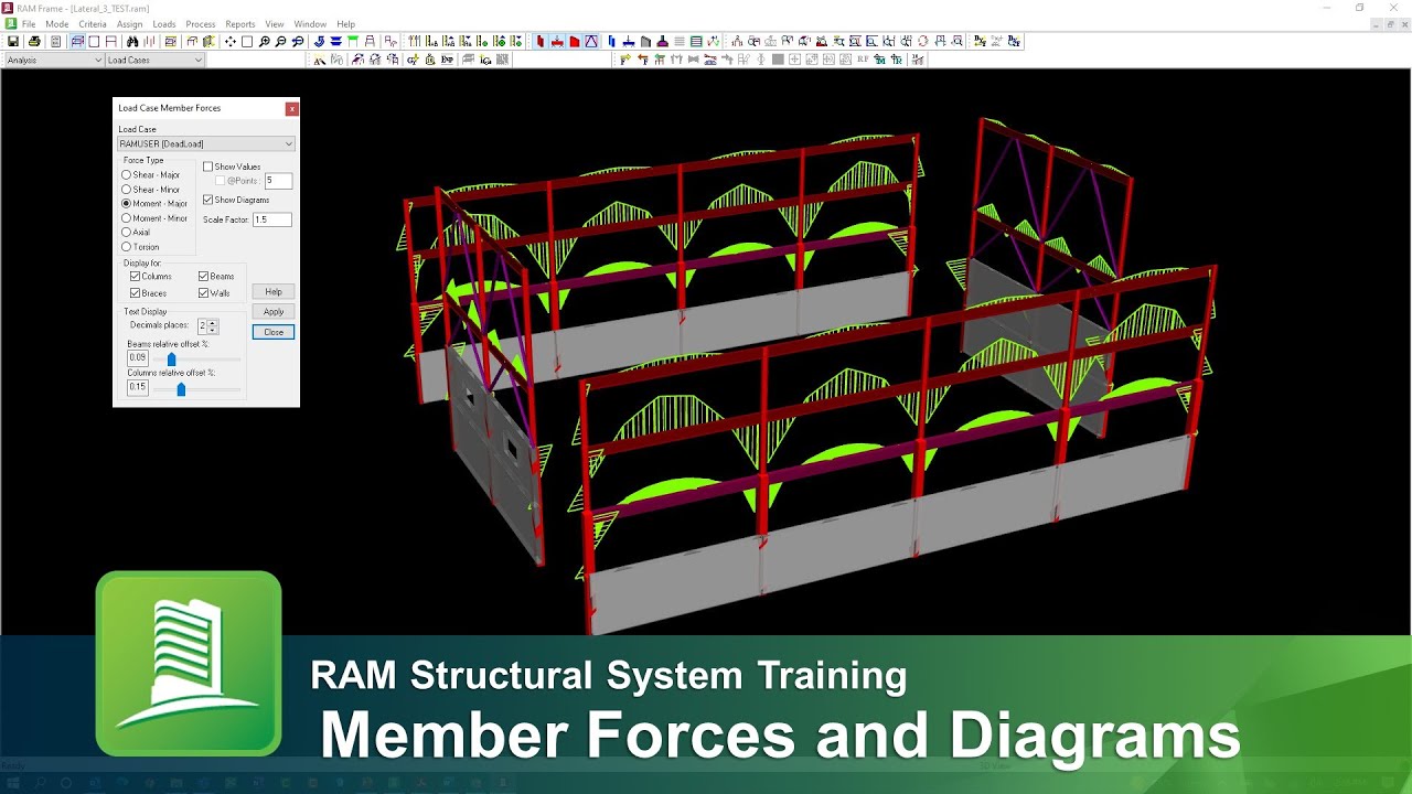 Reviewing the Lateral Member Force Results in RAM Frame - YouTube