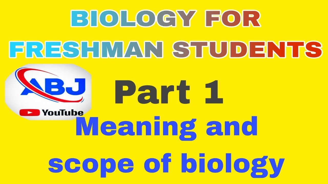General Biology For Freshman Students; Chapter 1 - YouTube