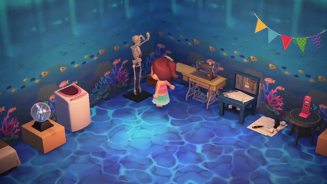 Animal Crossing: New Horizons - playing with skeleton and old sewing ...