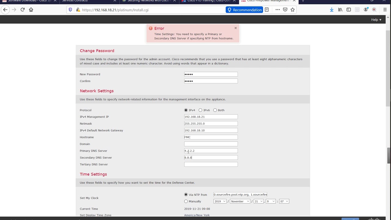 Initial FMC setup and FTD addition in FMC - YouTube