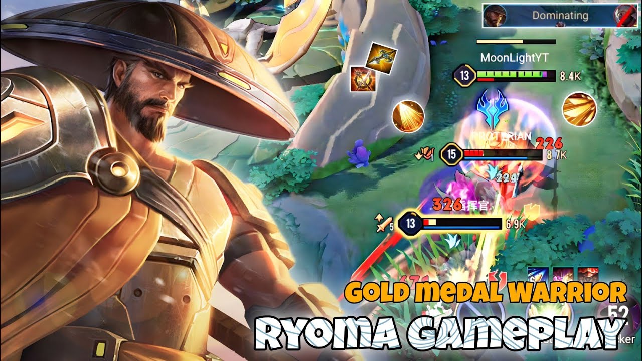 Ryoma Slayer Lane Pro Gameplay | Gold Medal Warrior | Arena of Valor ...