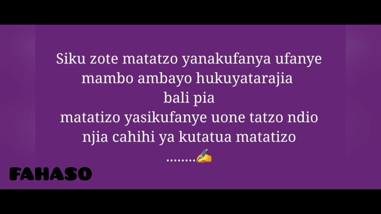 misemo ya maisha na fahaso - YouTube