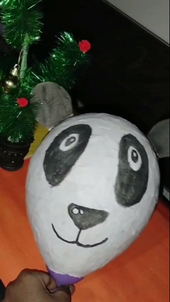 Paper mache with Ballon #panda - YouTube