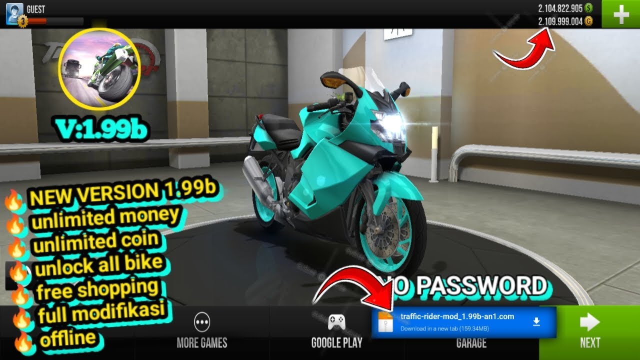 DOWNLOAD!!! TRAFFIC RIDER MOD APK VERSI 1.99b | UNLIMITED MONEY ~ NO ...
