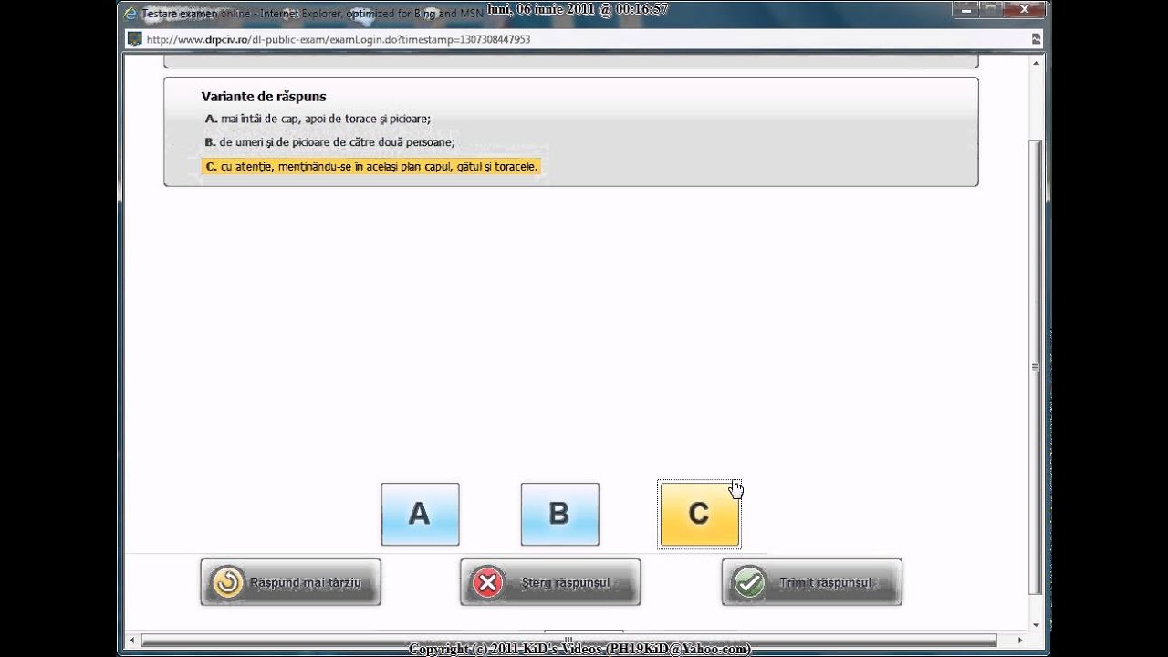 Exemplu rezolvare chestionar categoria A pe www.DRPCIV.ro (rezolvat în ...