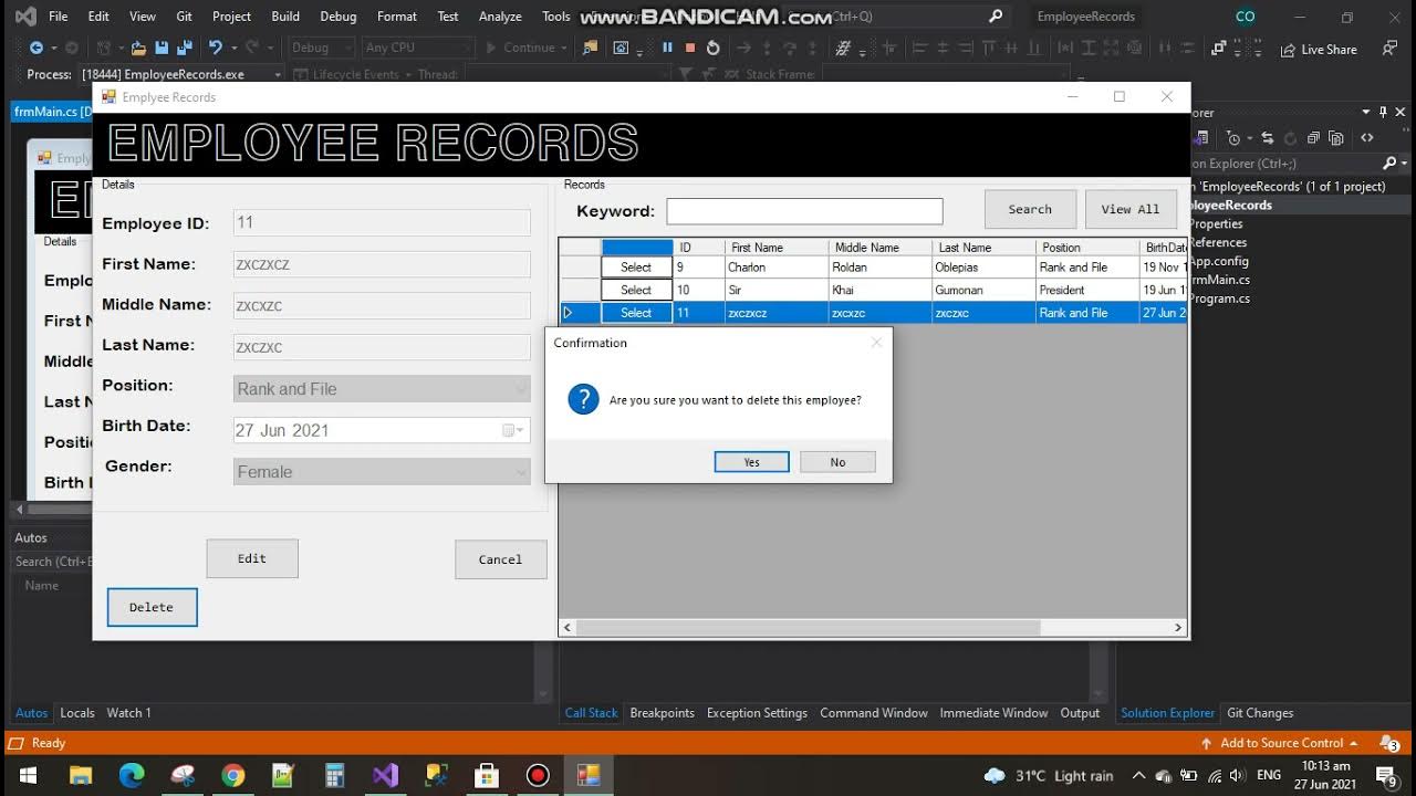 Basic ADD EDIT DELETE using Visual Studio - YouTube