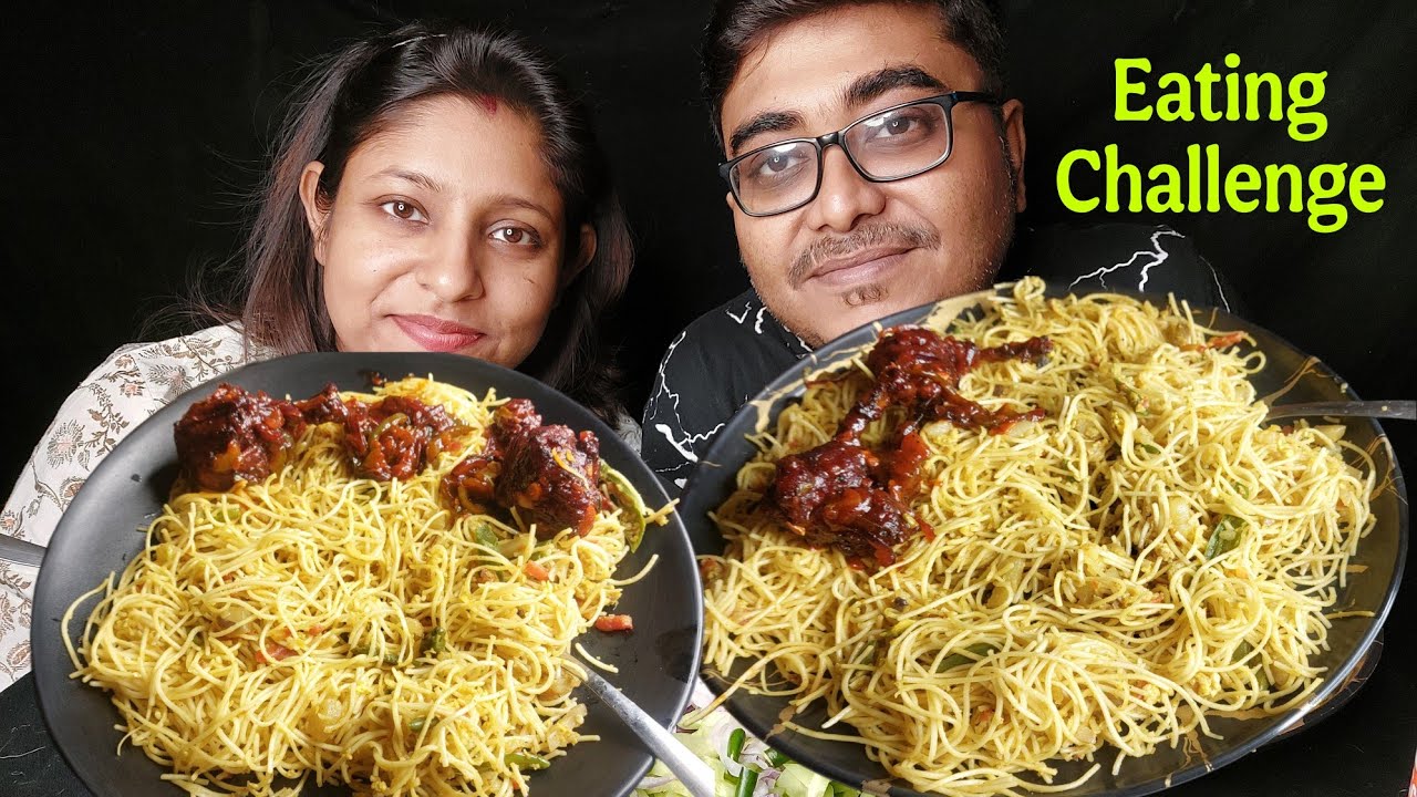 Eating show - Egg Hakka Noodles & Spicy🔥Chicken Lolipop |Food Eating ...