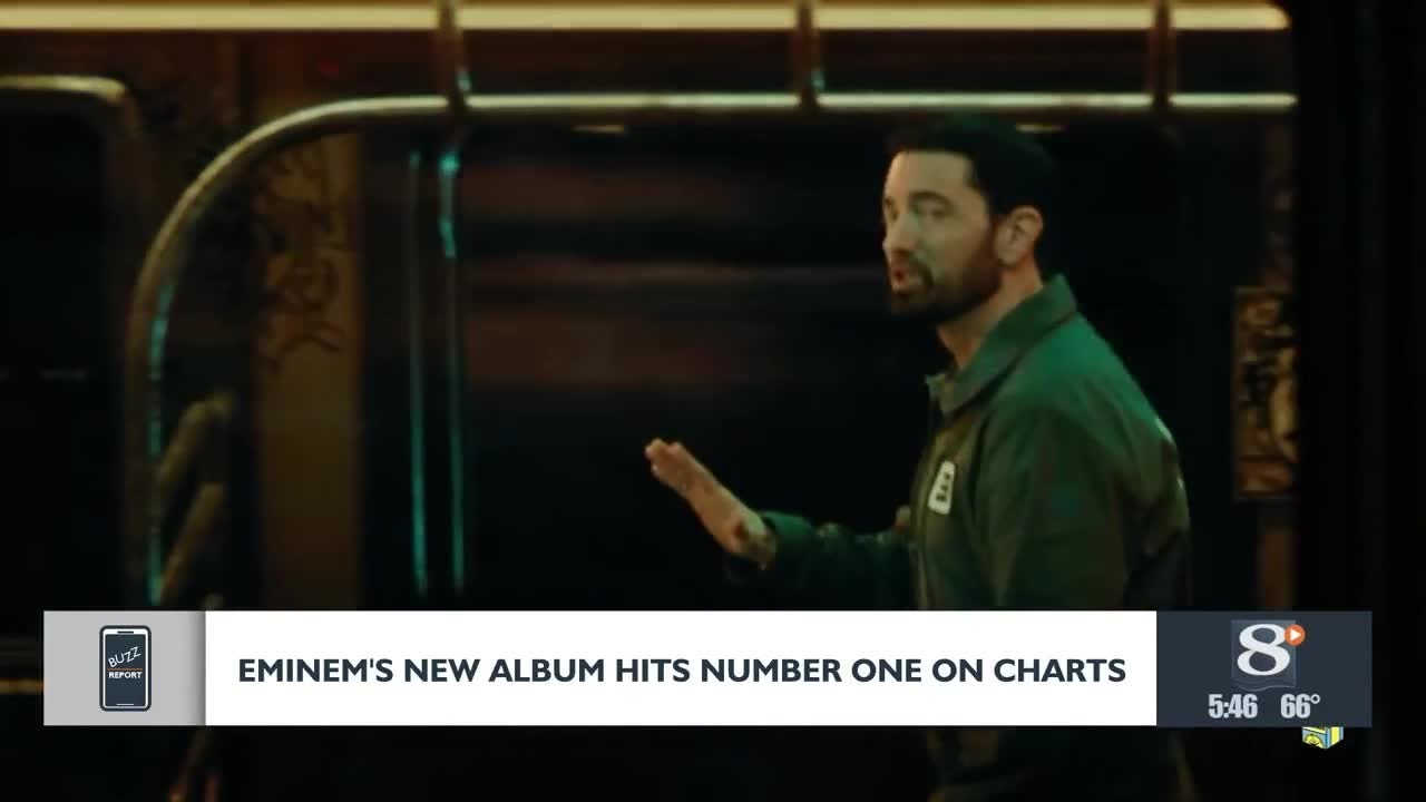Eminem's new album hits number one on the charts - YouTube