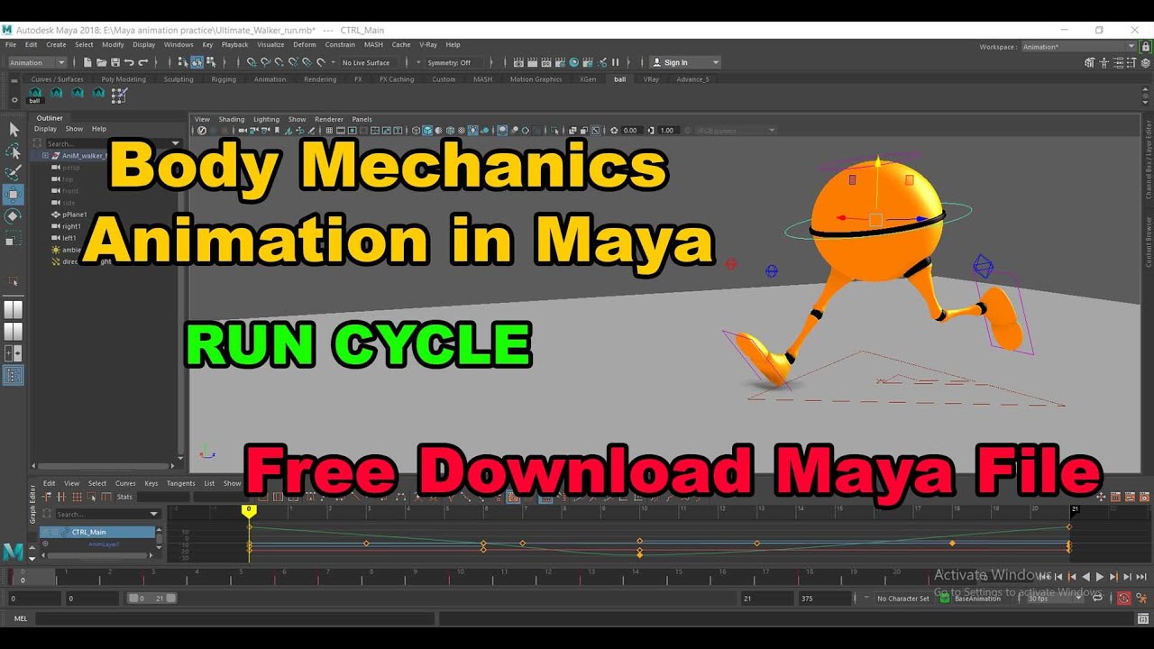 Maya animation I Run Cycle I Body Mechanics | DEXCGWORKS - YouTube