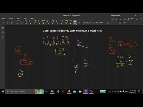 2419. Longest Subarray With Maximum Bitwise AND || Leetcode weekly ...
