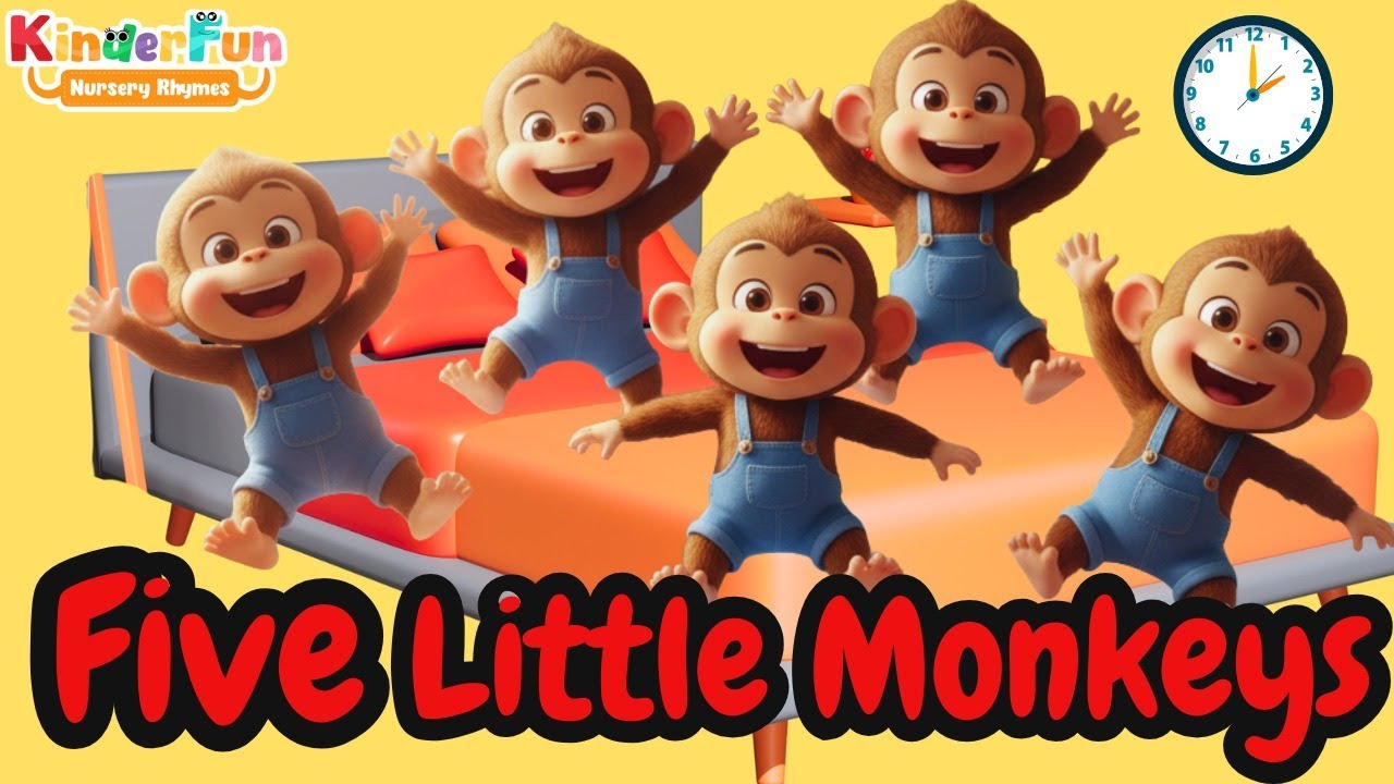 5 Little Monkeys Remix Compilation by KinderFun 🐵 | Fun Kids Songs ...