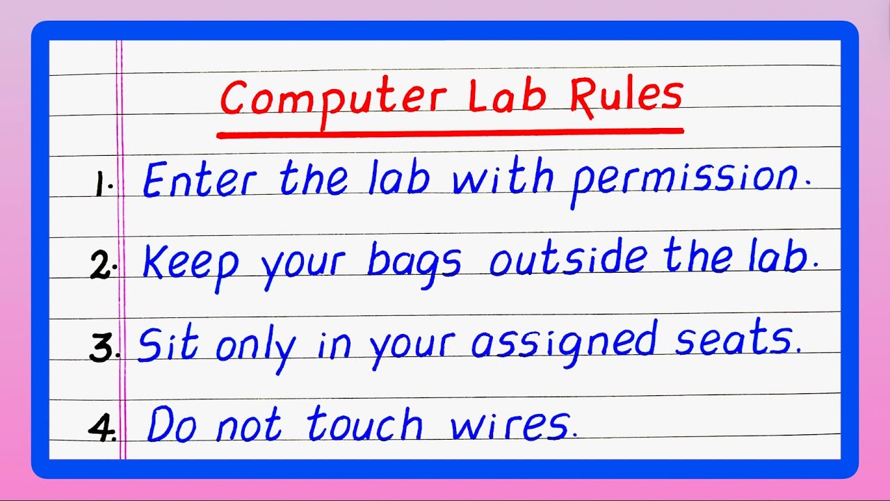 10 Computer Lab Rules | Computer Lab Rules in English | Computer Lab ...