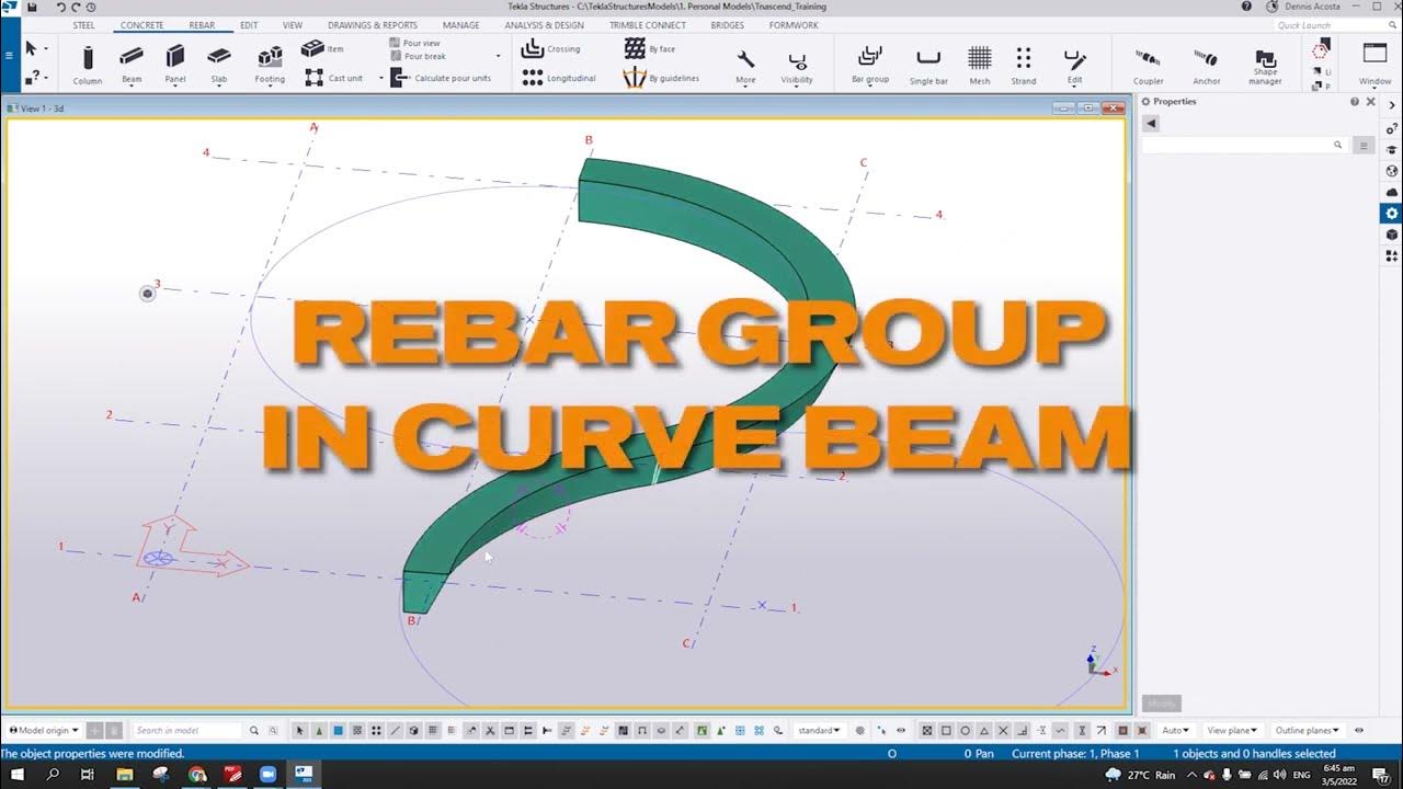 Rebar Group in Curve Beam - YouTube