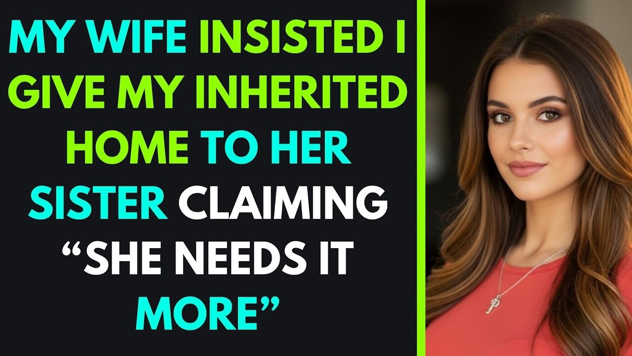 My Wife Insisted I Give My Inherited Home to Her Sister Claiming “She ...
