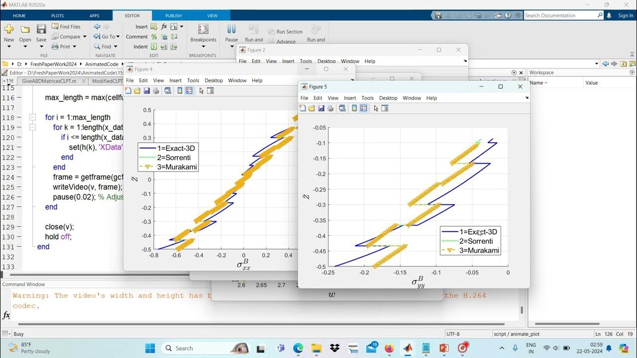 Matlab code: Comparing Results for Zigzag Theory and Exact-3D Animated Graphs for Laminated ...