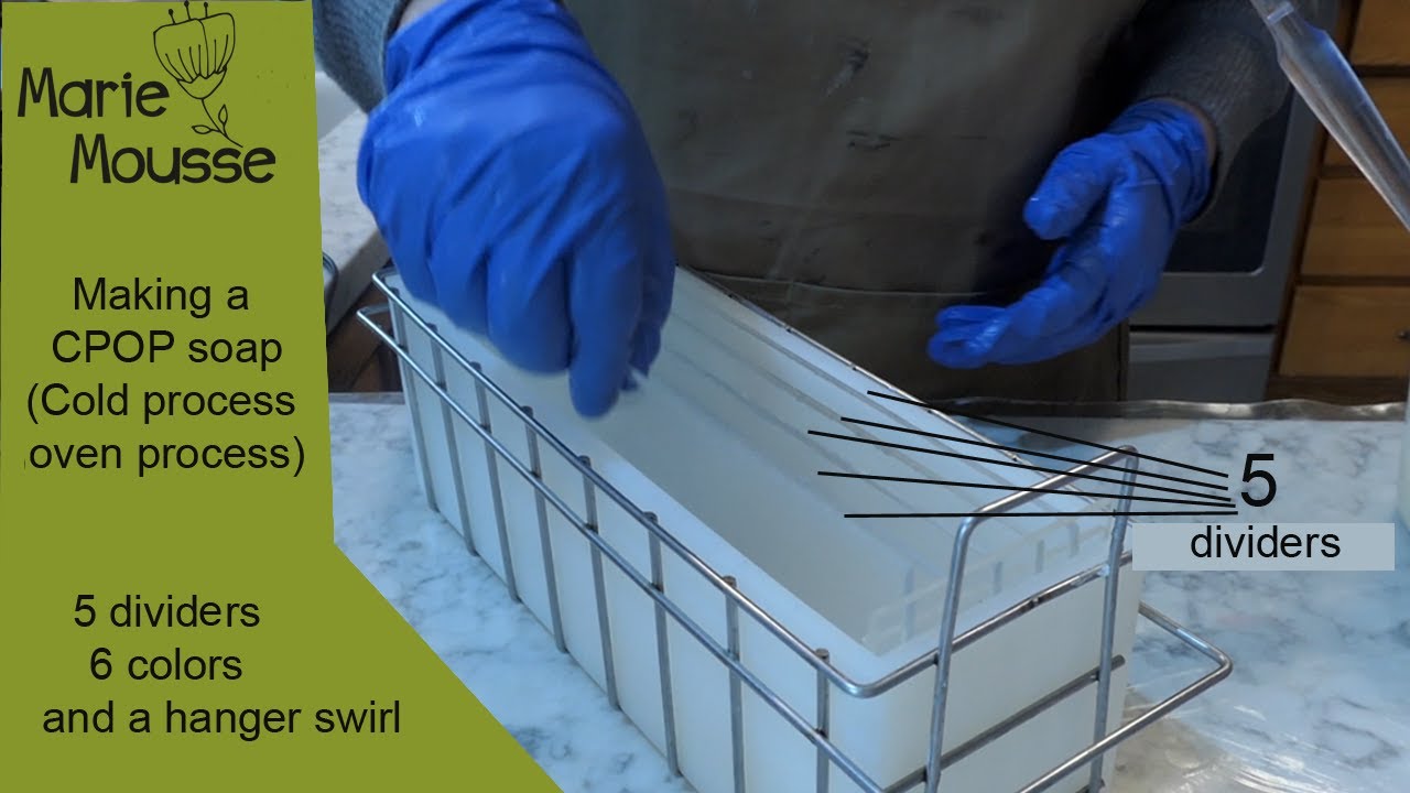 Making a CPOP soap - Cold process oven process - using 5 dividers, 6 ...