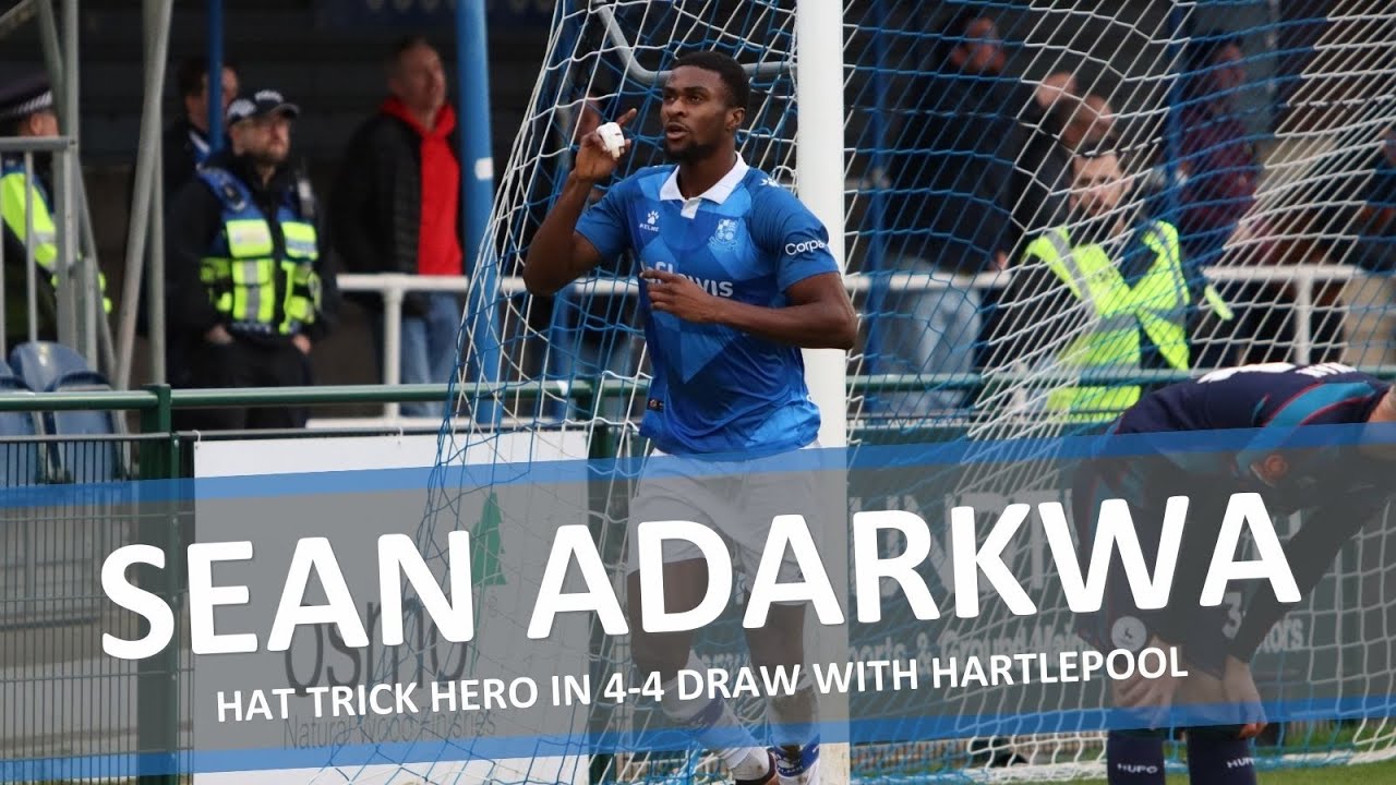 Hat-trick scorer Sean Adarkwa’s reaction to Hartlepool draw - YouTube