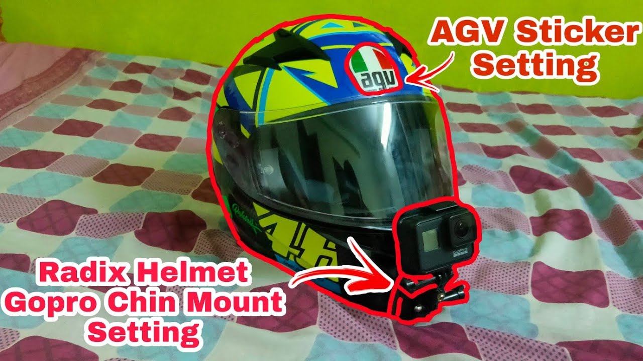 Guys Ridex Helmet Gopro Chin Mount Setting||AGV Sticker Setting💥 - YouTube