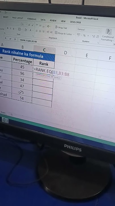 Learn Excel RANK & RANK.EQ Formula in just 1 minute! - YouTube
