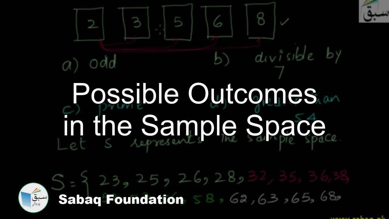Possible Outcomes in the Sample Space, Math Lecture | Sabaq.pk - YouTube