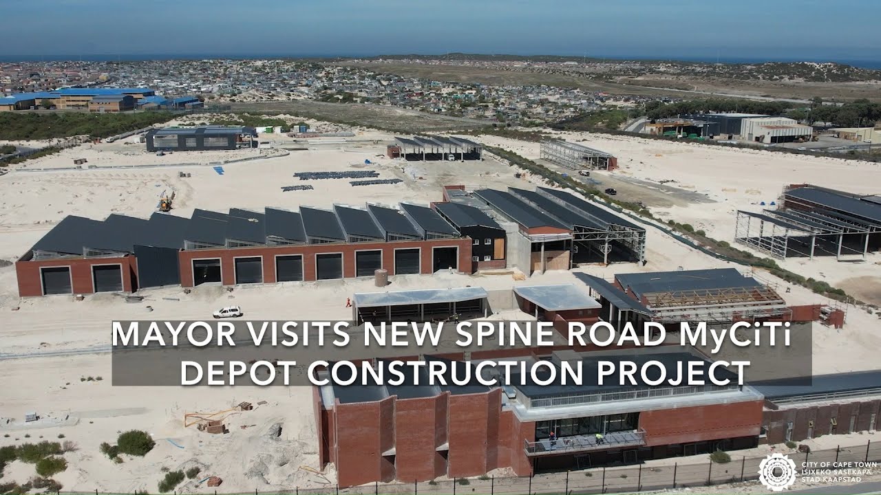 Mayor visits new Spine Road MyCiti Depot construction project - YouTube