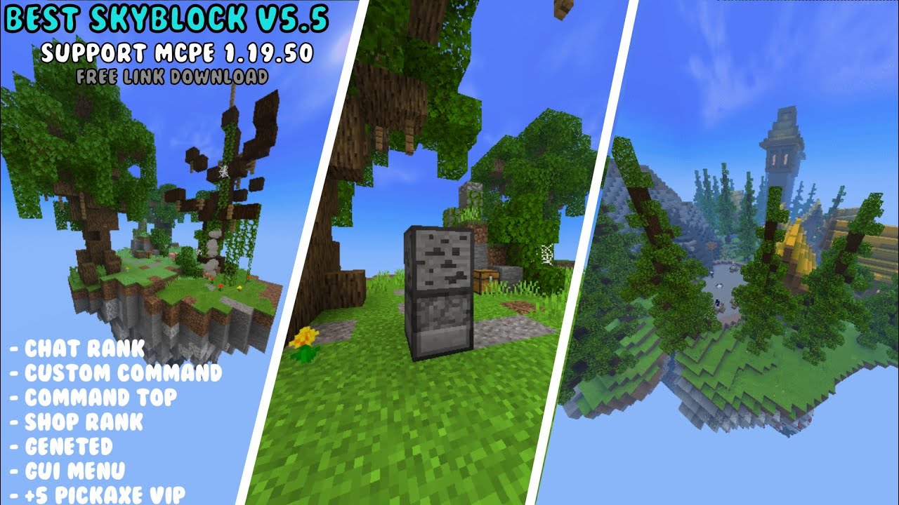 Best Map SkyBlock v5.5 MCPE 1.19.50 - Free Download | miễn phí link tải ...
