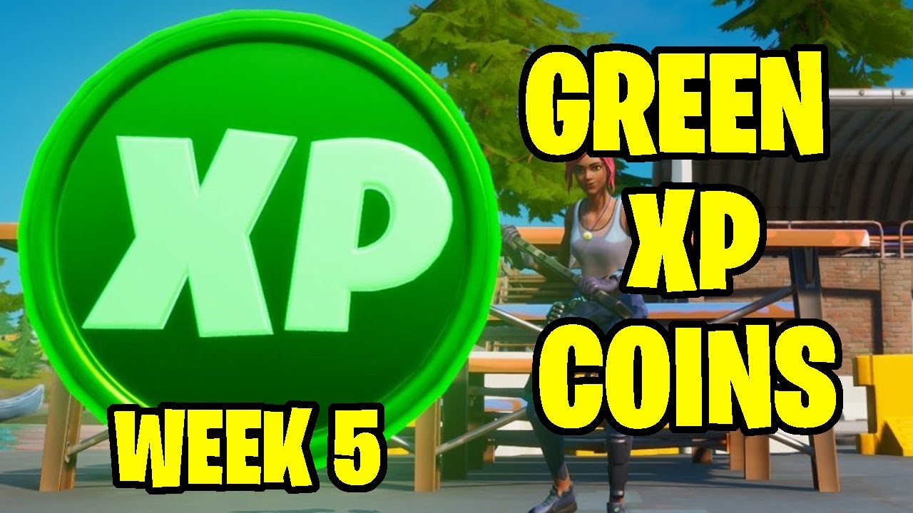 ALL GREEN XP COINS | WEEK 5 | FORTNITE CHAPTER 2 | SEASON 4 - YouTube