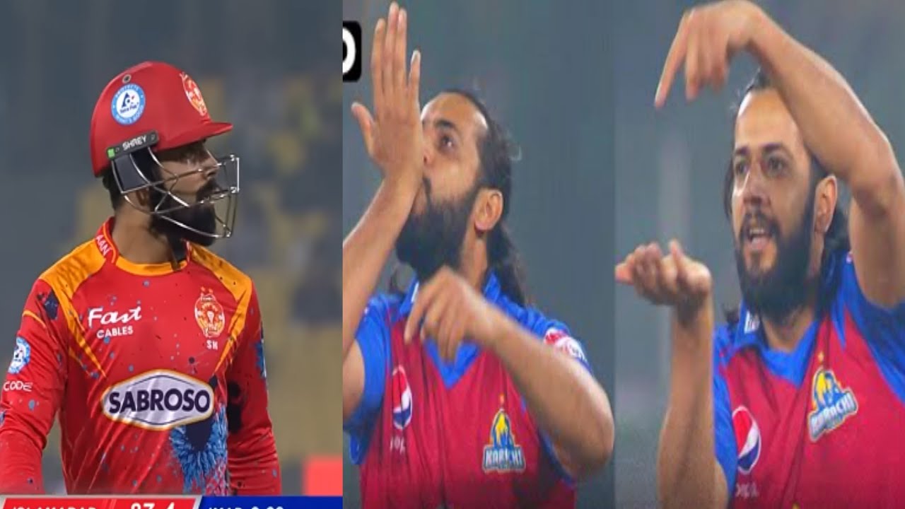 Imad Wasim Amazing Celebration after Taking Shadab Khan's Wicket - YouTube