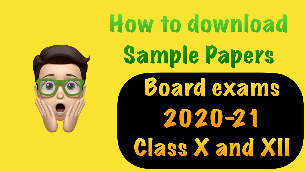 CBSE sample papers class 10 and 12 (2021 board exams) - YouTube