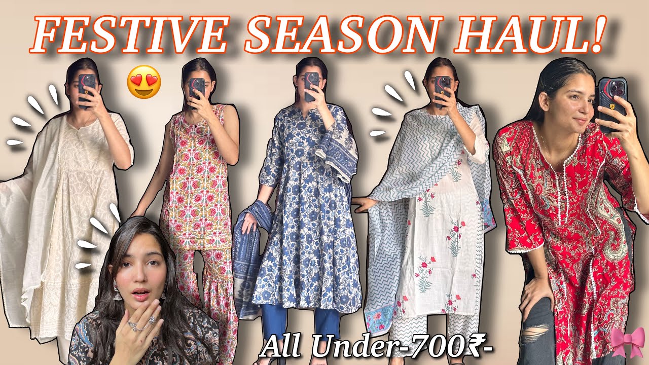HUGE Flipkart Sale Haul!😍 Festive Kurta Sets Under-800/- | Try-on Haul ...