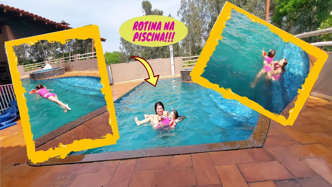 Rotina Na Piscina Ensinei A Antonella Safira A Nadar Youtube