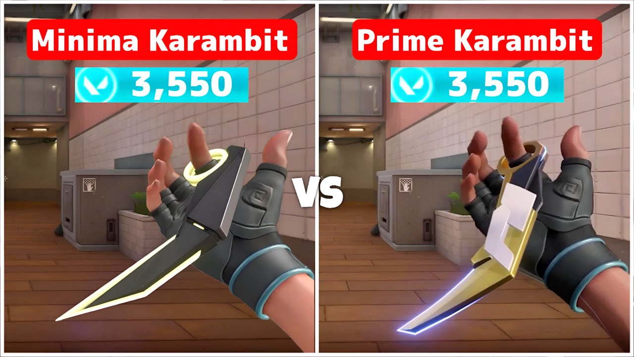 New MINIMA KARAMBIT KNIFE vs PRIME KARAMBIT KNIFE (Valorant Best Knife ...