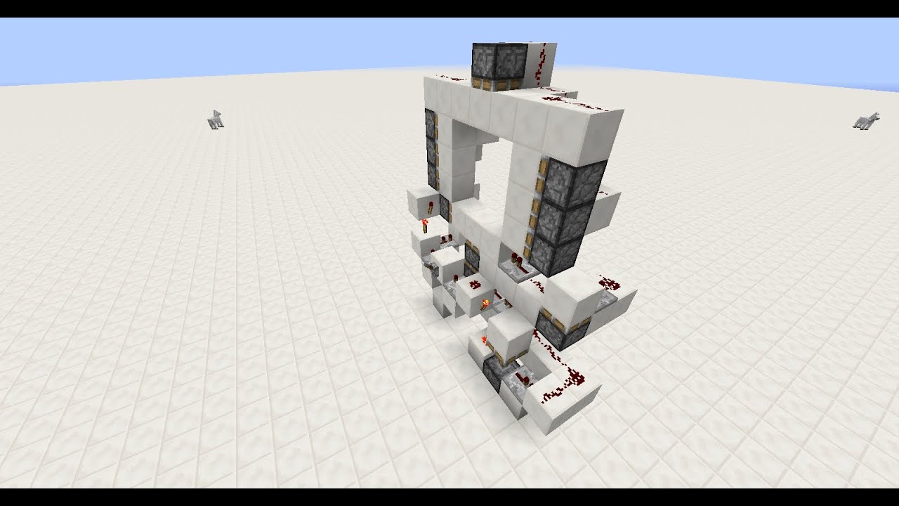 Minecraft:Redstone-3x3 piston dveře - YouTube
