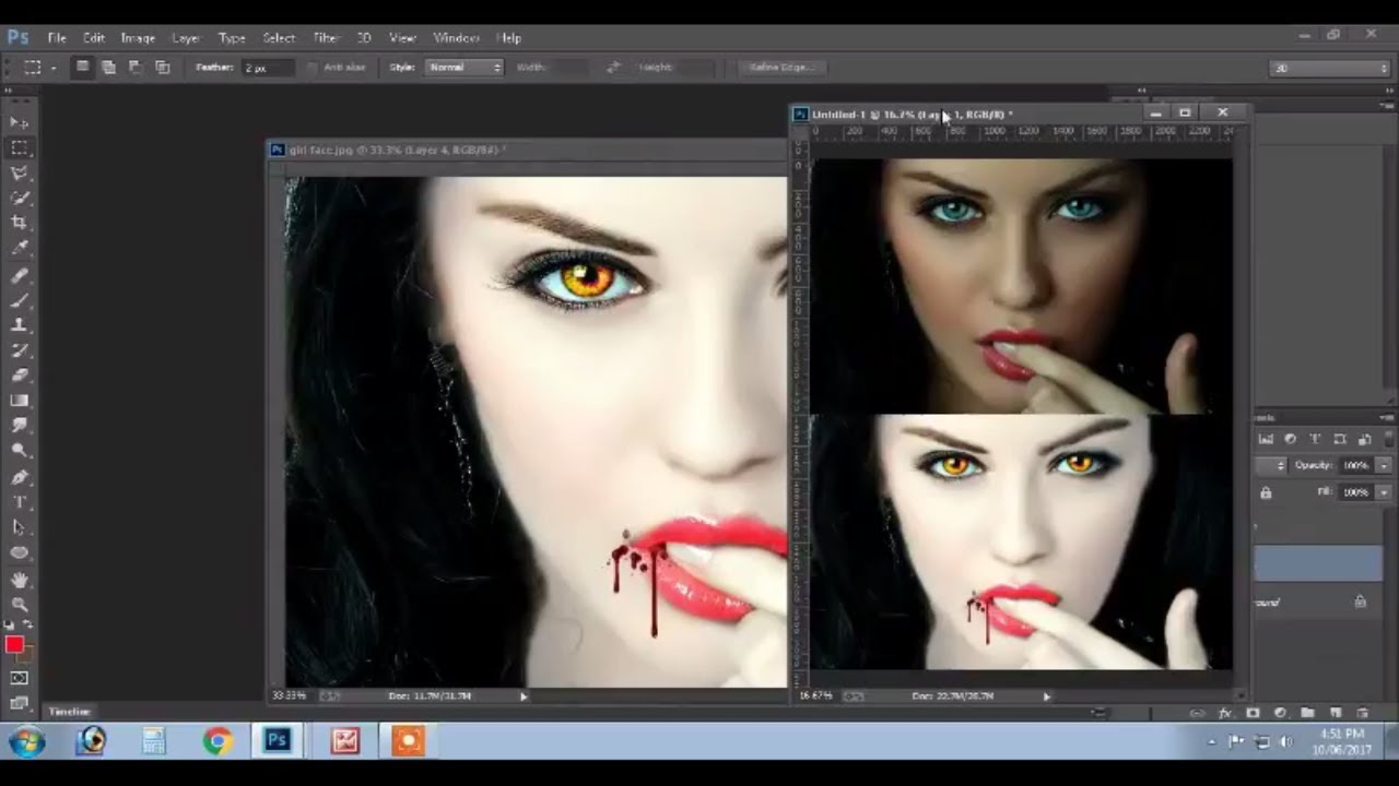 Vampire look Effect - Advanced Photoshop Tutorial by Dikesh sahu - YouTube