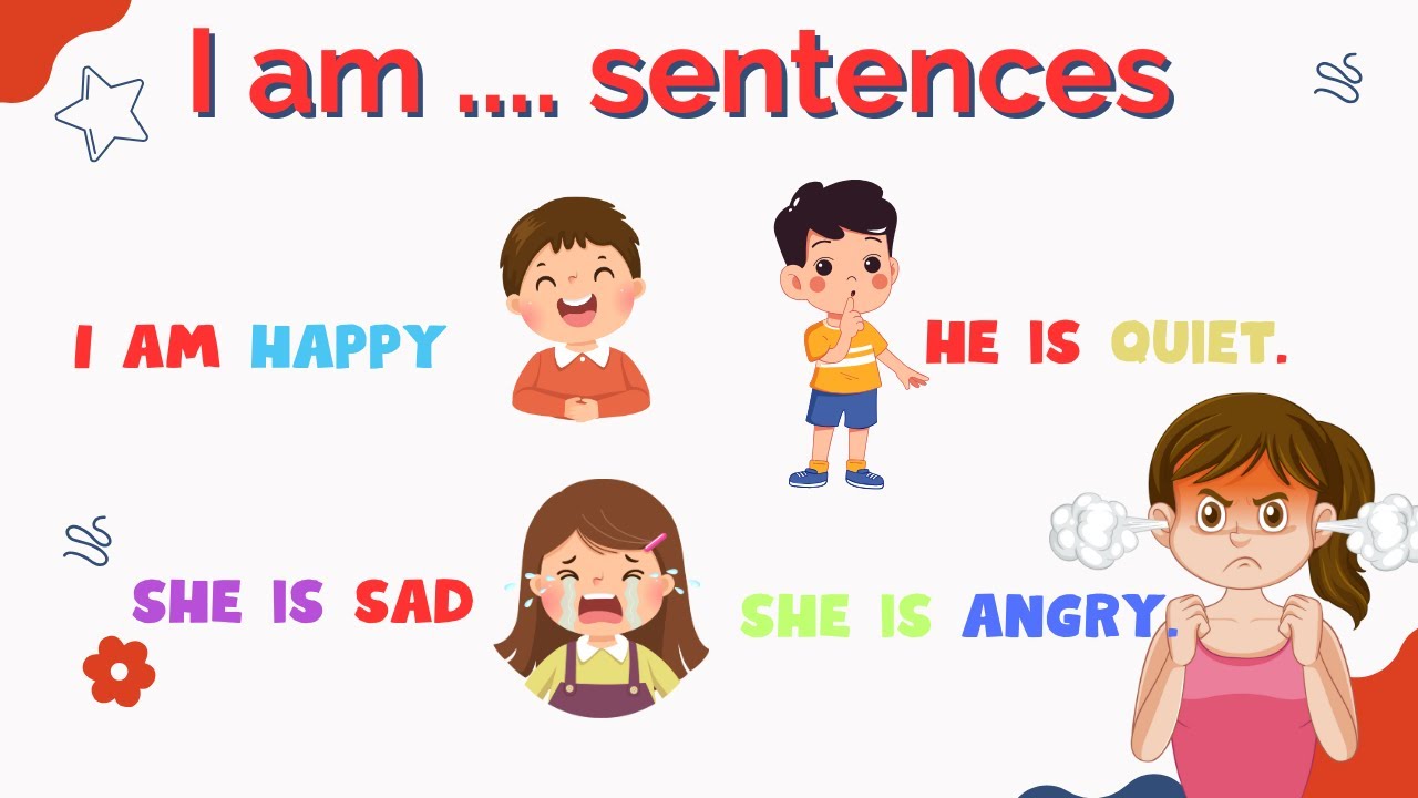 English For Kids | "I AM" sentences for kids | Reading Lesson for kids ...