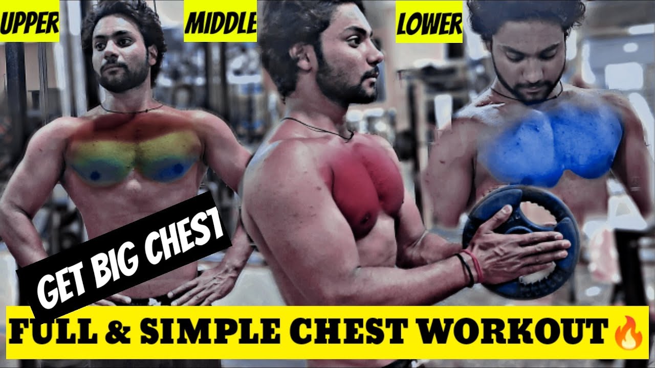 FULL CHEST WORKOUT (UPPER+MIDDLE+LOWER) 🔥||Best chest excercise for ...