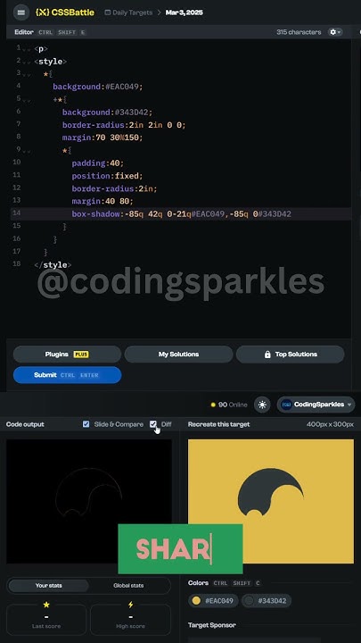 CSS Battle Daily Targets: March 3, 2025 🚀 | #cssbattle #html #css #shorts - YouTube