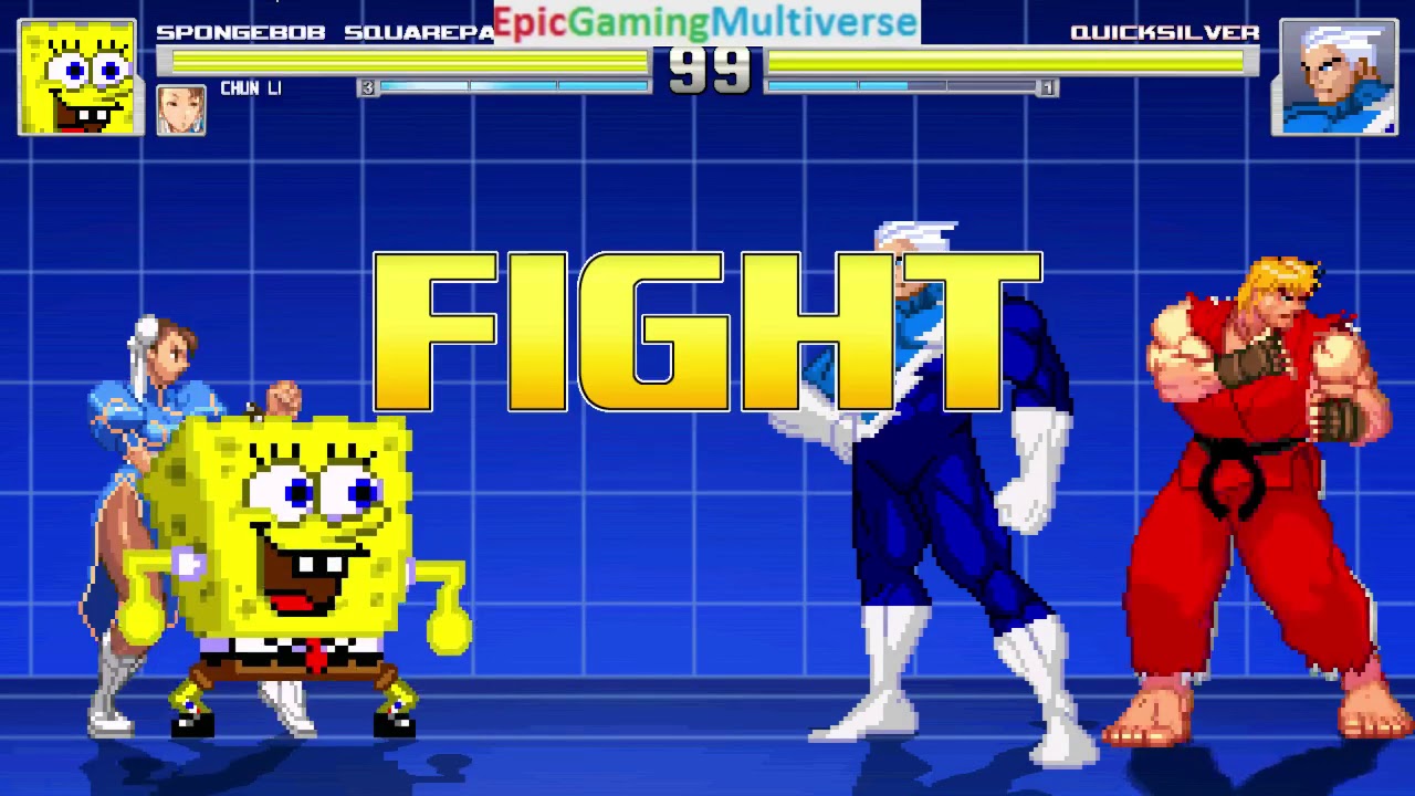 Quicksilver VS SpongeBob SquarePants And Street Fighter Characters In A ...