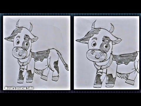 How to draw a mini cow pencil sketch | pencil sketch for beginners ...