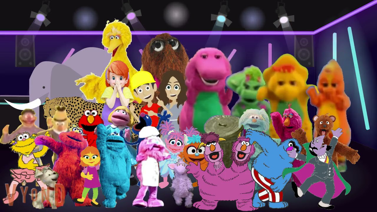 Characters dances to the wiggle groove - YouTube