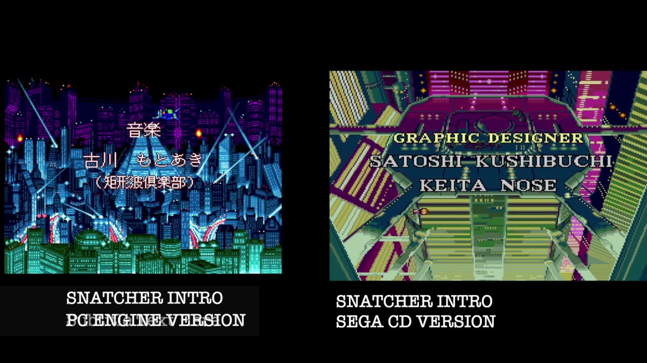 SNATCHER INTRO COMPARISON BETWEEN PC ENGINE AND SEGA CD VERSION ...