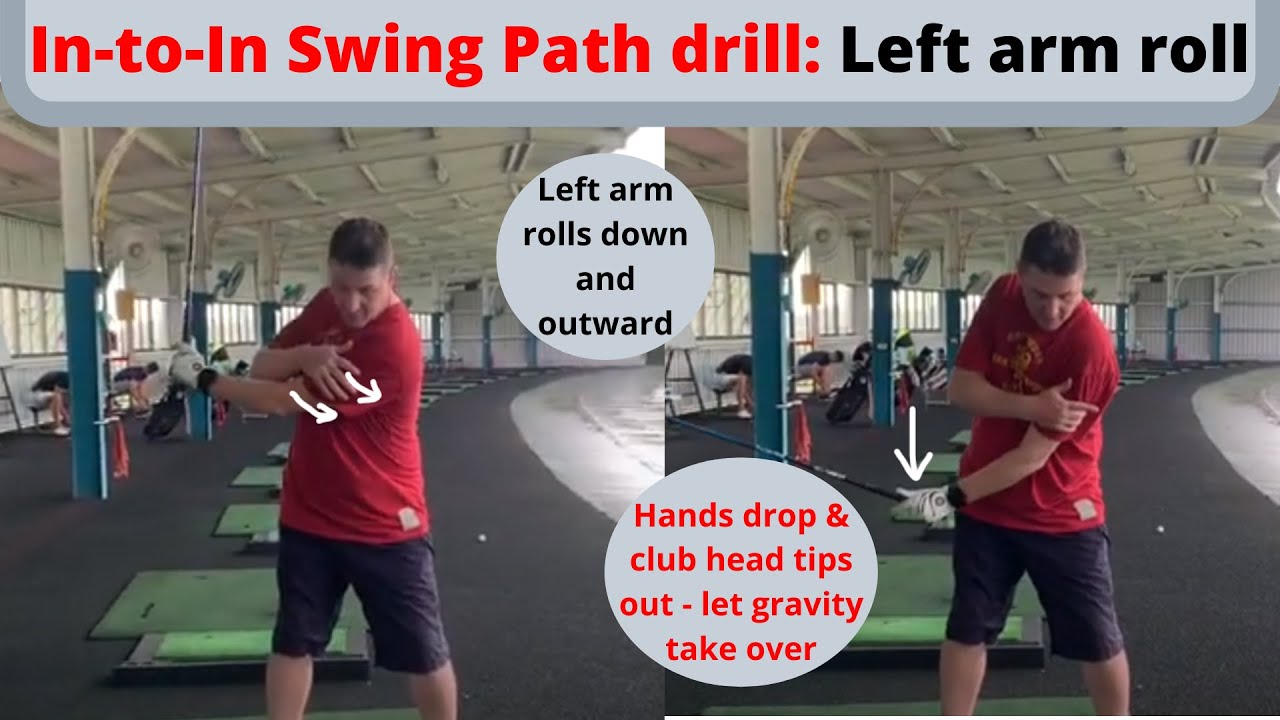 In-to-In swing path drill - left bicep roll down chest (298) - YouTube